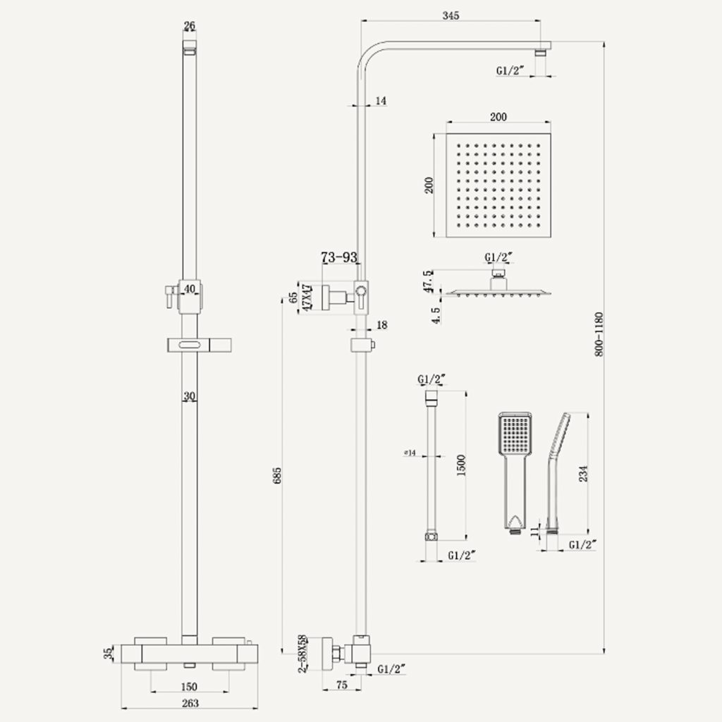 Matrix Plus Square Shower Head - Giavani Bathrooms